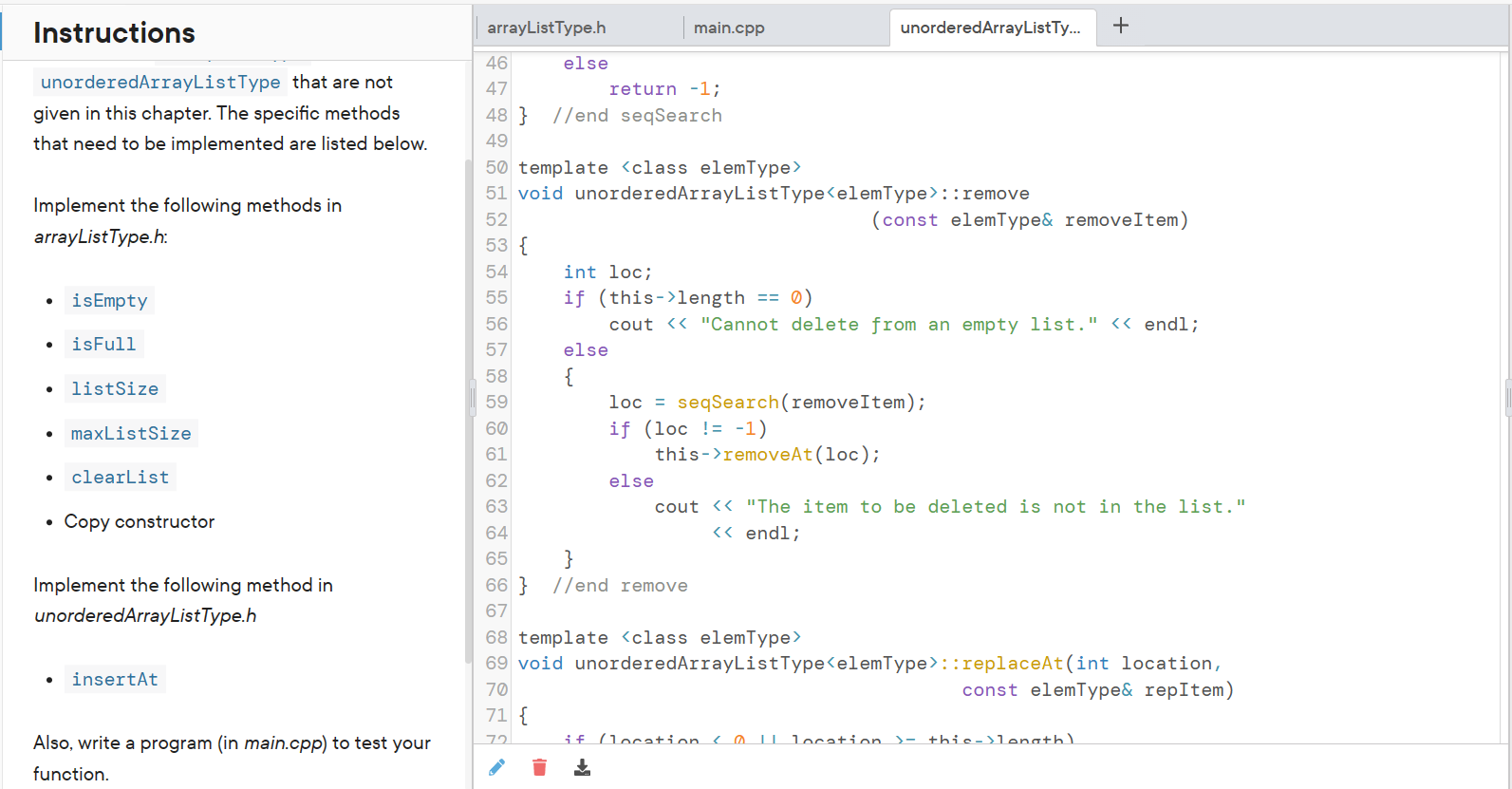 Solved Write the definitions of the member functions of the | Chegg.com