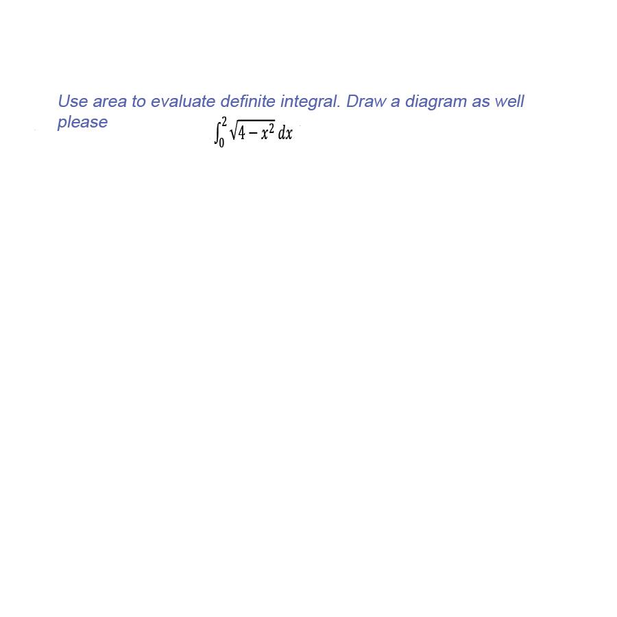 Solved as well Use area to evaluate definite integral. Draw | Chegg.com