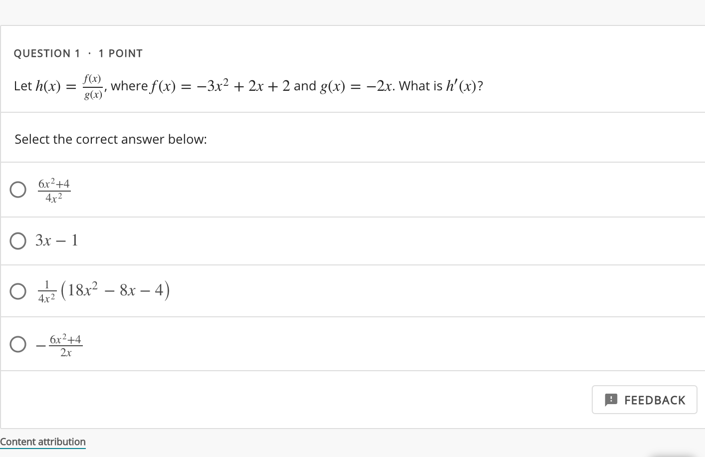 Solved QUESTION 1 1 POINT Let H x F x 8 x Where F x Chegg