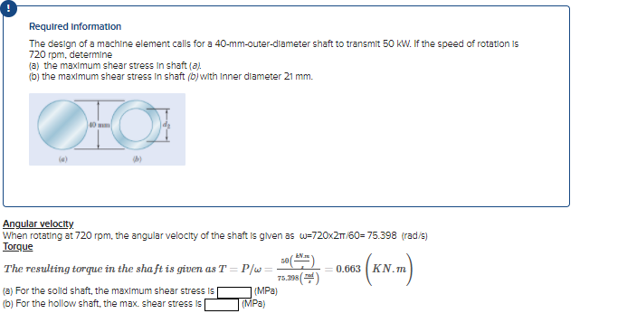 Solved Required Information The design of a machine element | Chegg.com