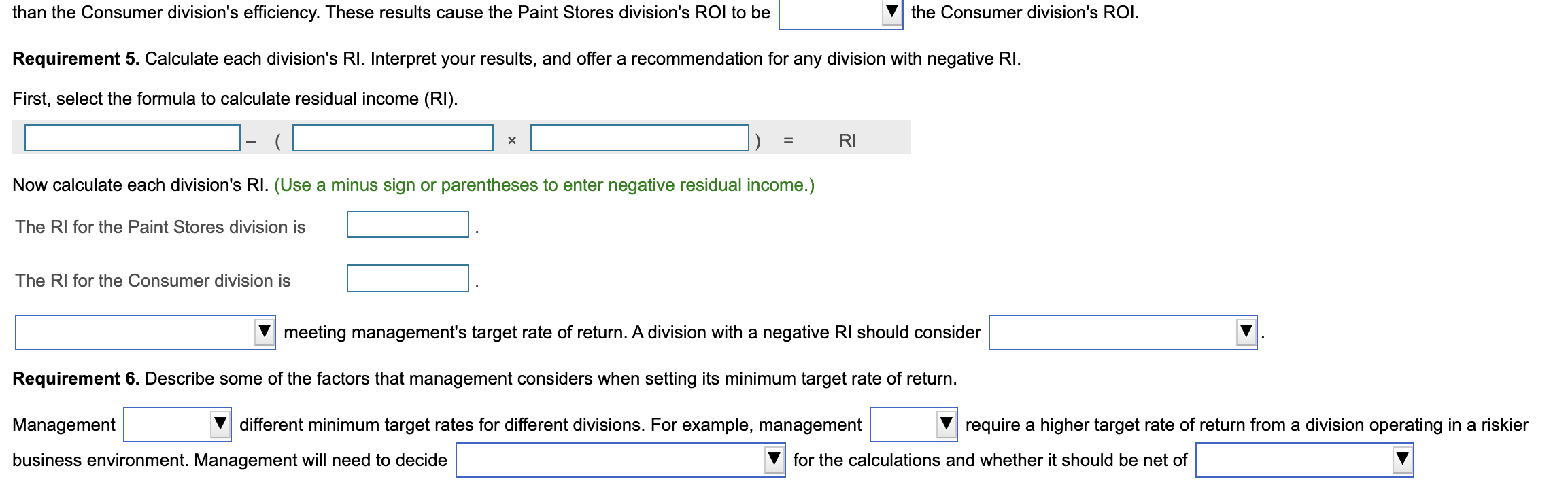 Solved Requirement 1. Calculate each division's ROI. Round | Chegg.com