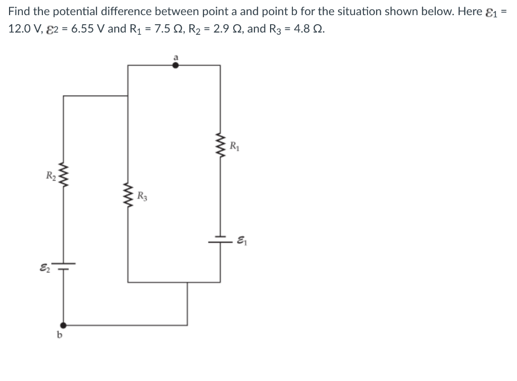 Solved Find the potential difference between point a and | Chegg.com