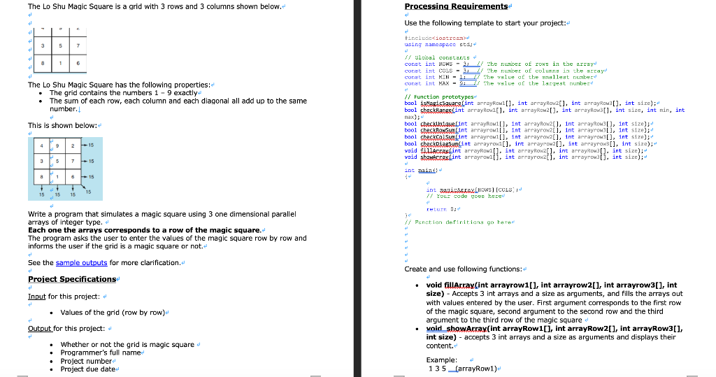 Lo Shu Magic Square is a grid with 3 rows and 3 | Chegg.com