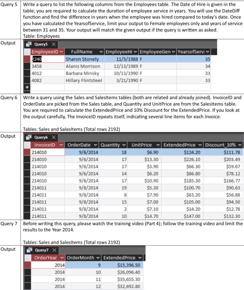 Solved Write a query to list the following columns from the | Chegg.com