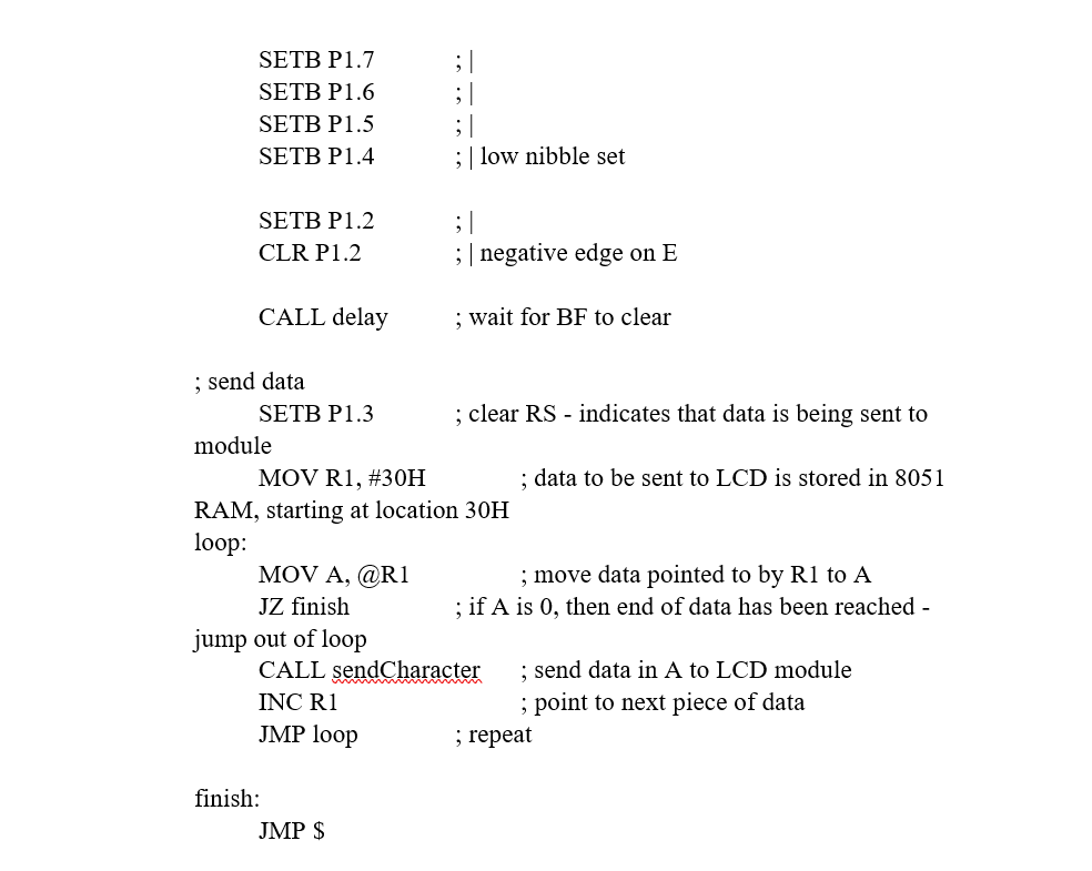 Solved Program to interface LCD module Objectives To write | Chegg.com