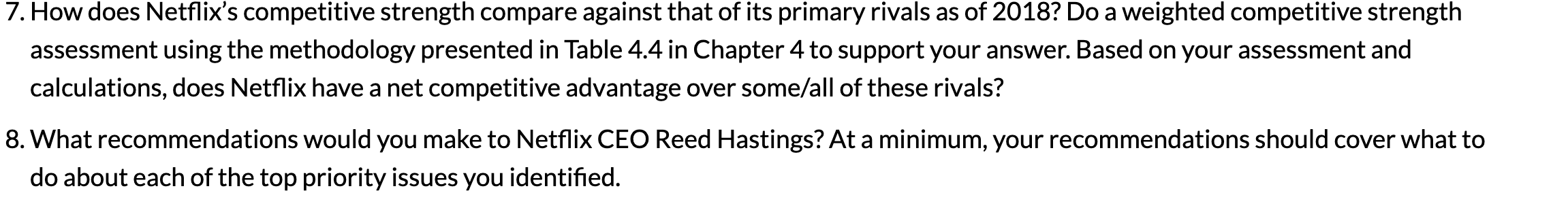 Solved 7. How does Netflix's competitive strength compare | Chegg.com