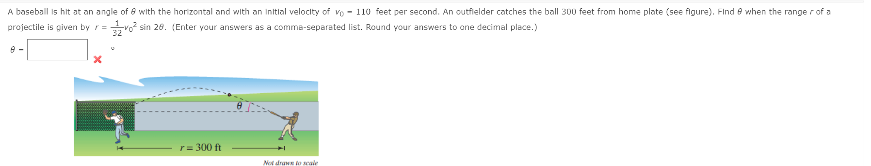 Solved A baseball is hit at an angle of with the horizontal | Chegg.com