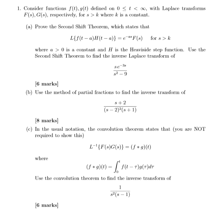 Solved Consider Functions F T G T Defined On 0≤t