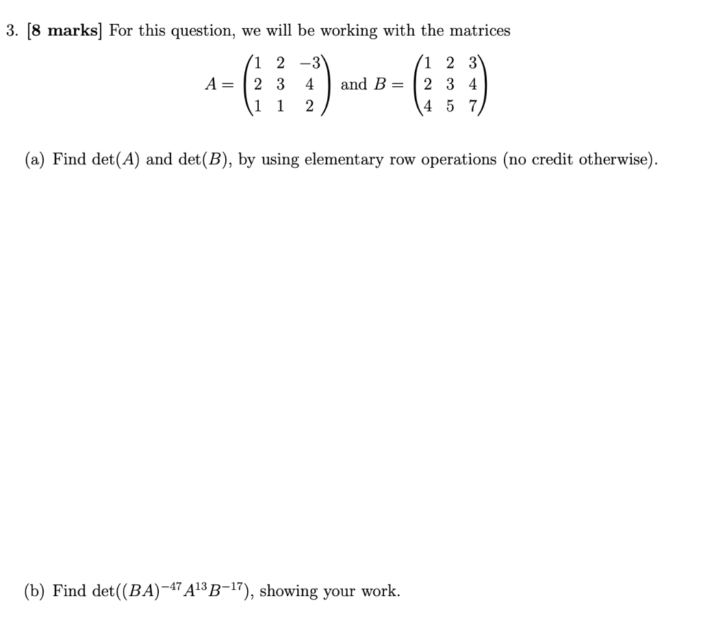 Solved 3. [8 marks] For this question, we will be working | Chegg.com