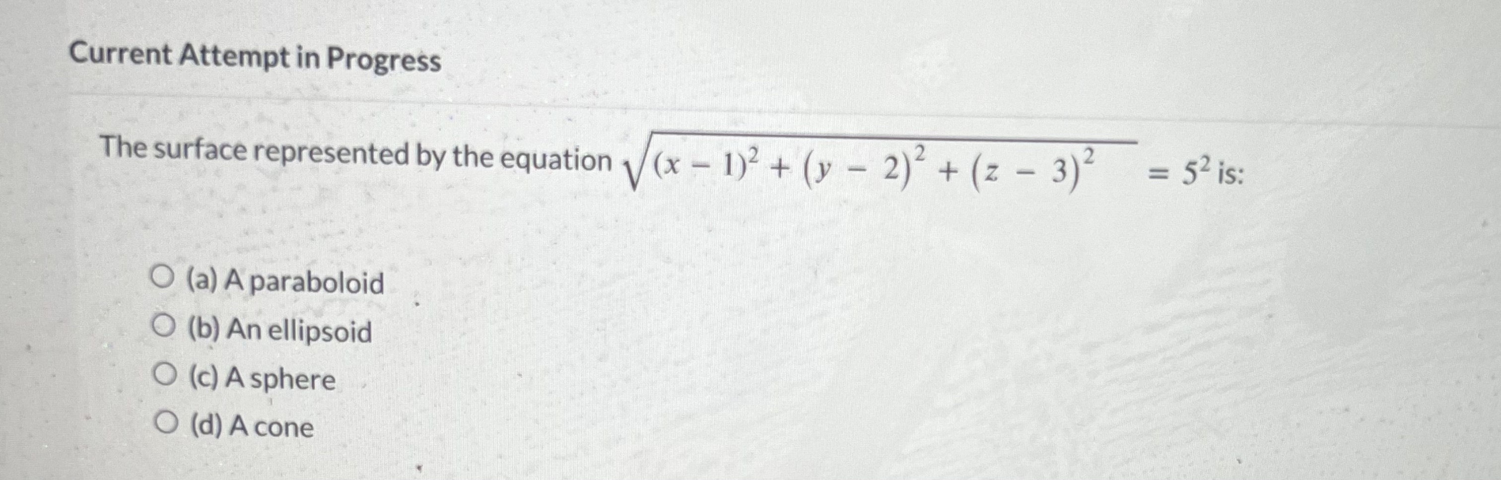 Solved The surface represented by the equation | Chegg.com