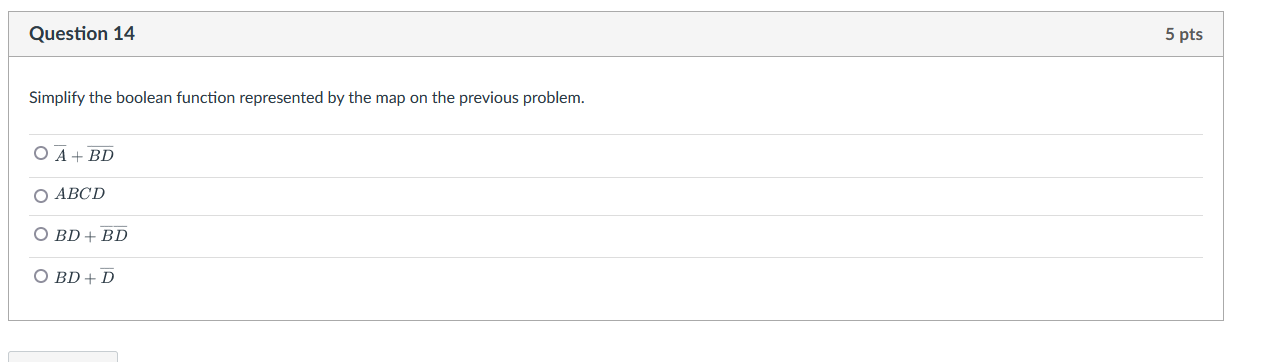 Solved Simplify the boolean function represented by the map | Chegg.com