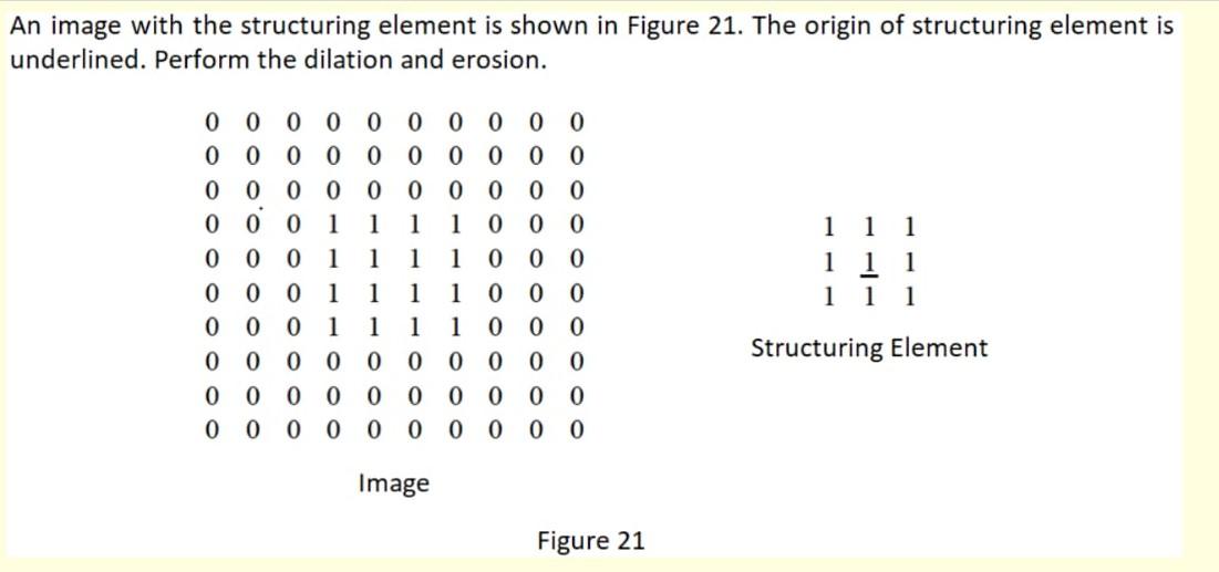 Solved An image with the structuring element is shown in | Chegg.com