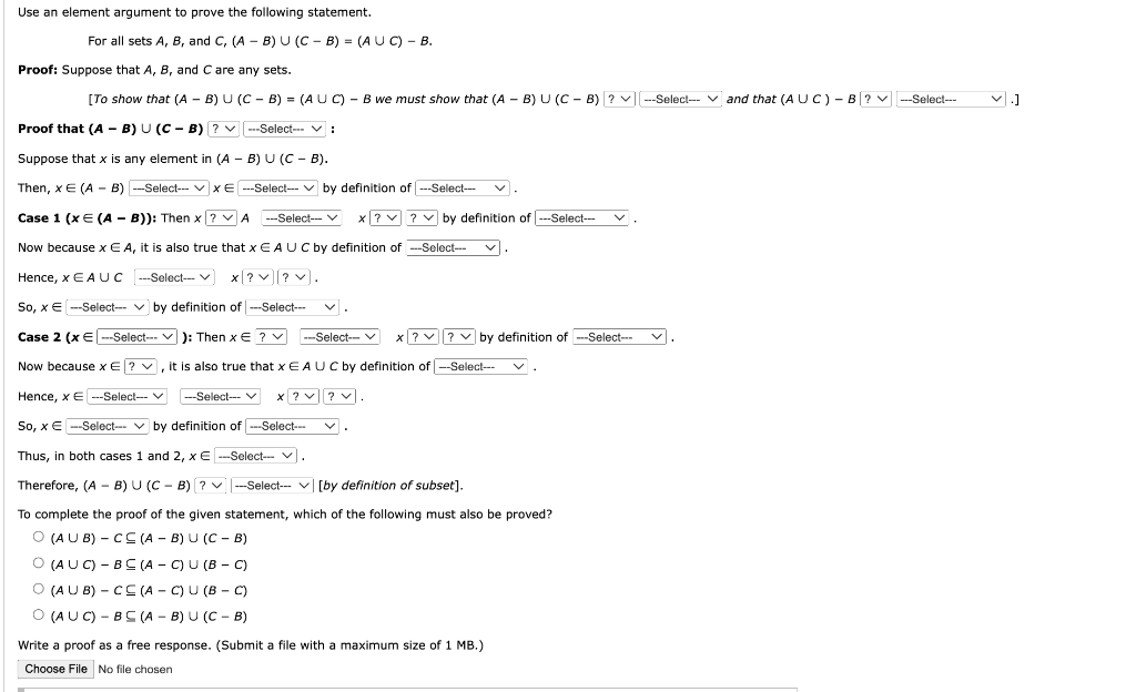 Solved Use an element argument to prove the following | Chegg.com Solved Use an element argument to prove the following | Chegg.com
