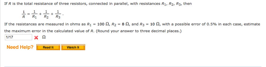 Solved If R is the total resistance of three resistors, | Chegg.com