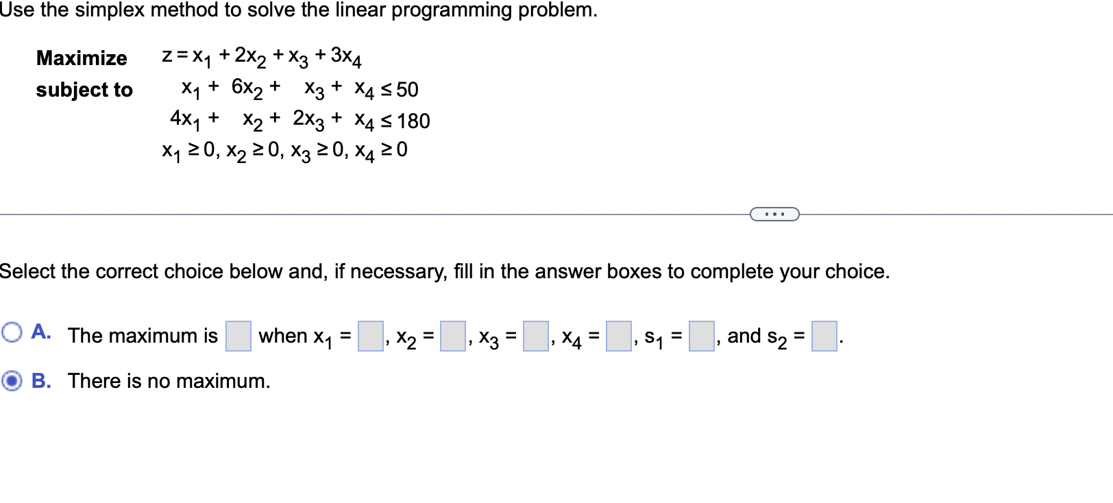 Solved Maximize z=x1+2x2+x3+3x4 subject to | Chegg.com