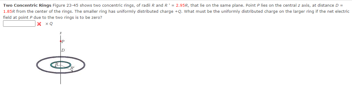 Solved Two Concentric Rings Figure 23-45 shows two | Chegg.com