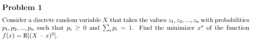 Solved Consider a discrete random variable X that takes the | Chegg.com
