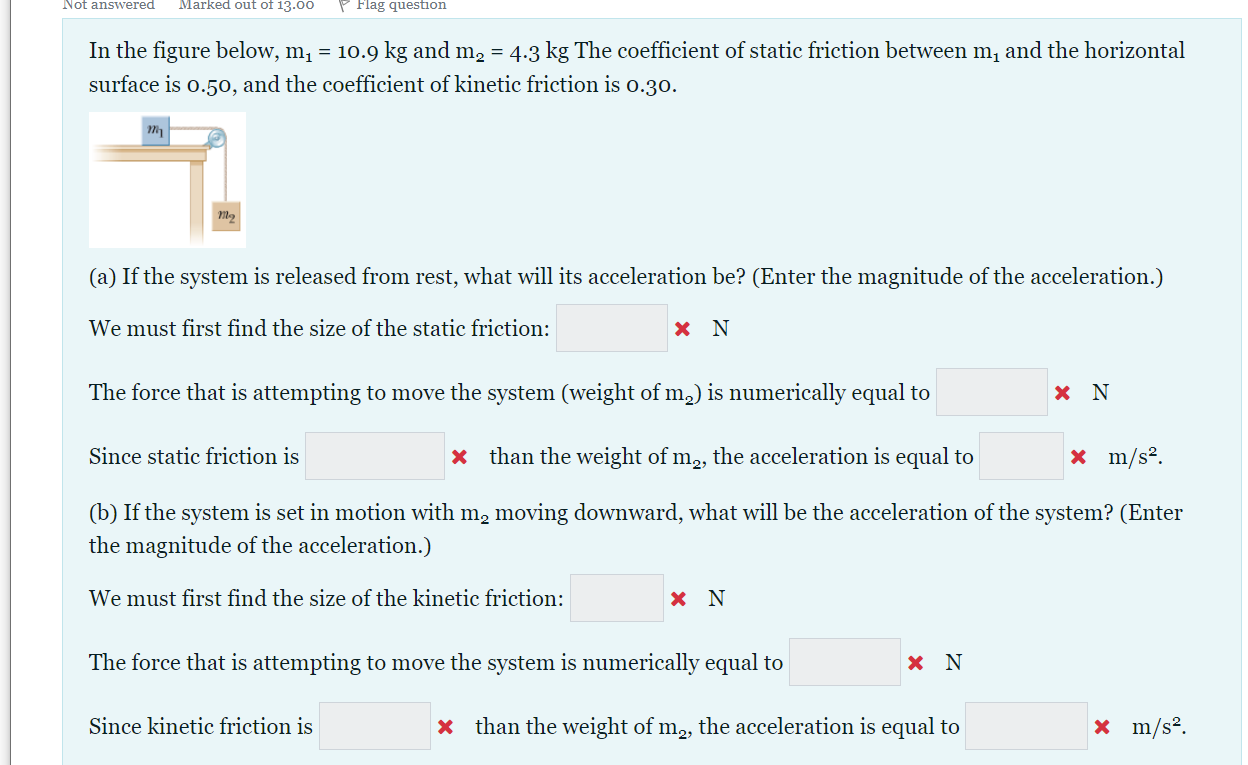 Solved Two Objects With Masses Of Mı 3 50 Kg And M2 5 40