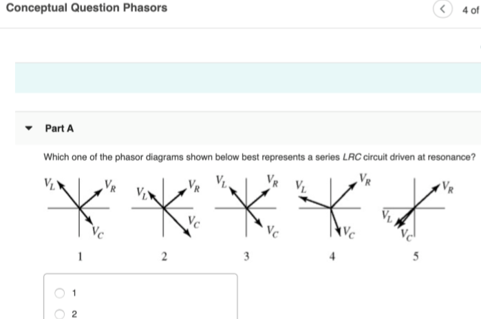 Solved Conceptual Question Phasors