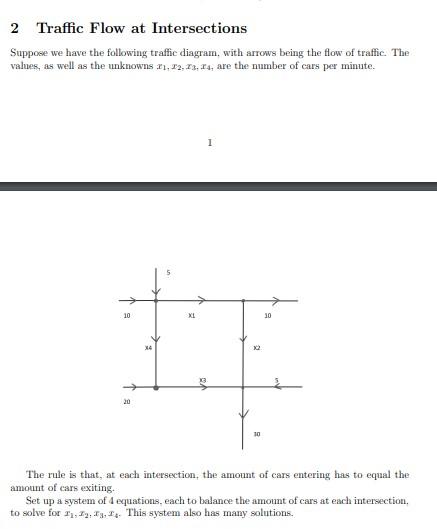 Solved 2 Traffic Flow at Intersections Suppose we have the | Chegg.com