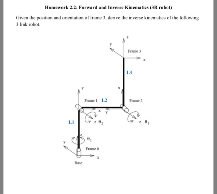Solved Homework 2.2: Forward and Inverse Kinematics (3R | Chegg.com