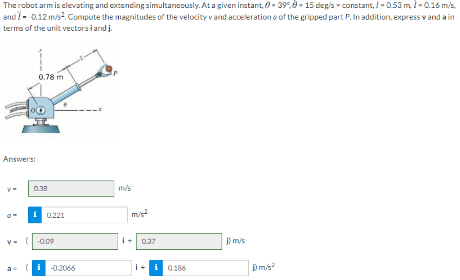 Solved The robot arm is elevating and extending | Chegg.com