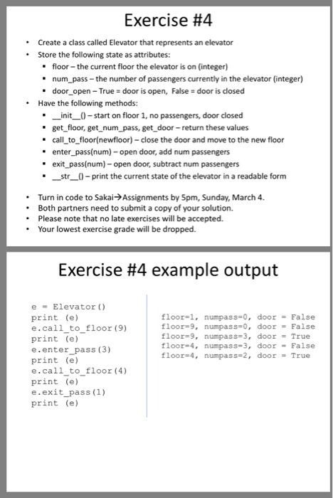 Solved Exercise 4 Create A Class Called Elevator That 