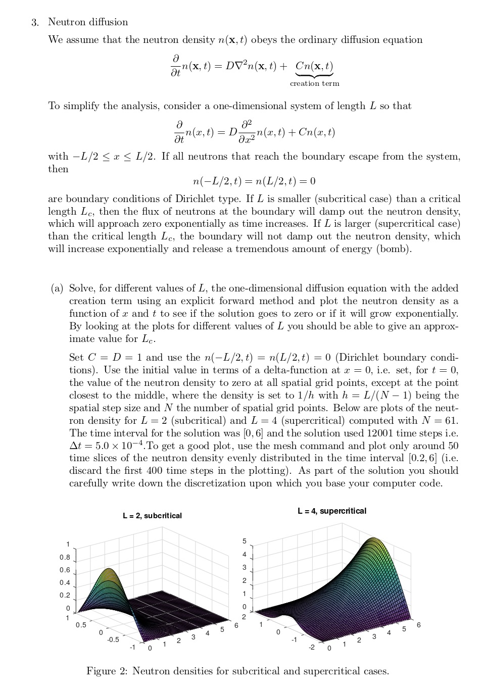 Solved 3. Neutron diffusion We assume that the neutron | Chegg.com