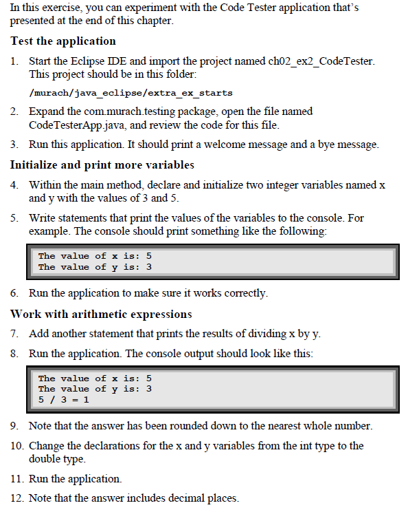 Solved In this exercise, you can experiment with the Code | Chegg.com