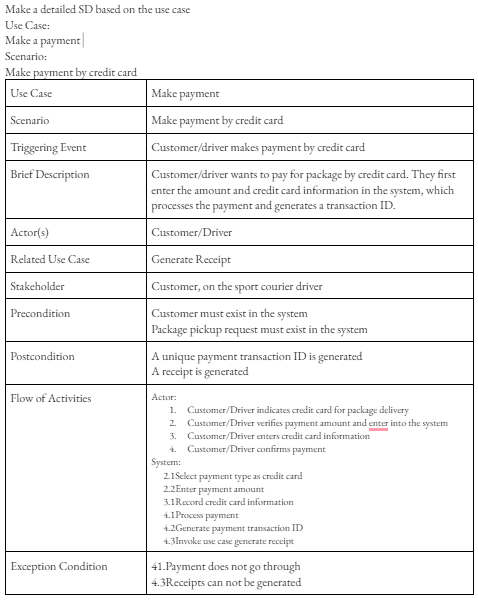 Solved Make a detailed SD based on the use case Use Case: | Chegg.com