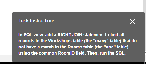 Solved Task InstructionsIn SQL view, add a RIGHT JOIN | Chegg.com