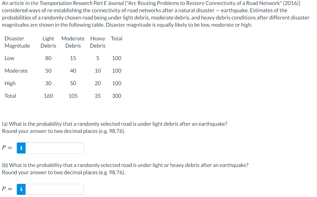 Solved An article in the Transportation Research Part E | Chegg.com