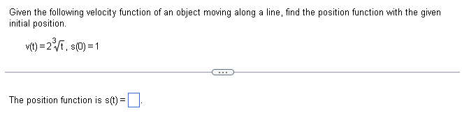 Solved Given the following velocity function of an object | Chegg.com