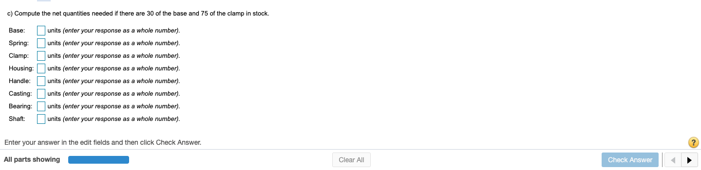 Solved c) Compute the net quantities needed if there are 30 | Chegg.com