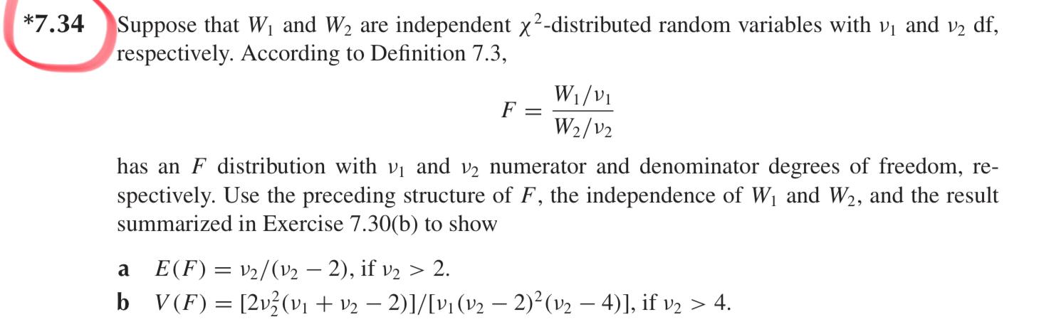 Solved Suppose that W1 and W2 are independent χ2-distributed | Chegg.com