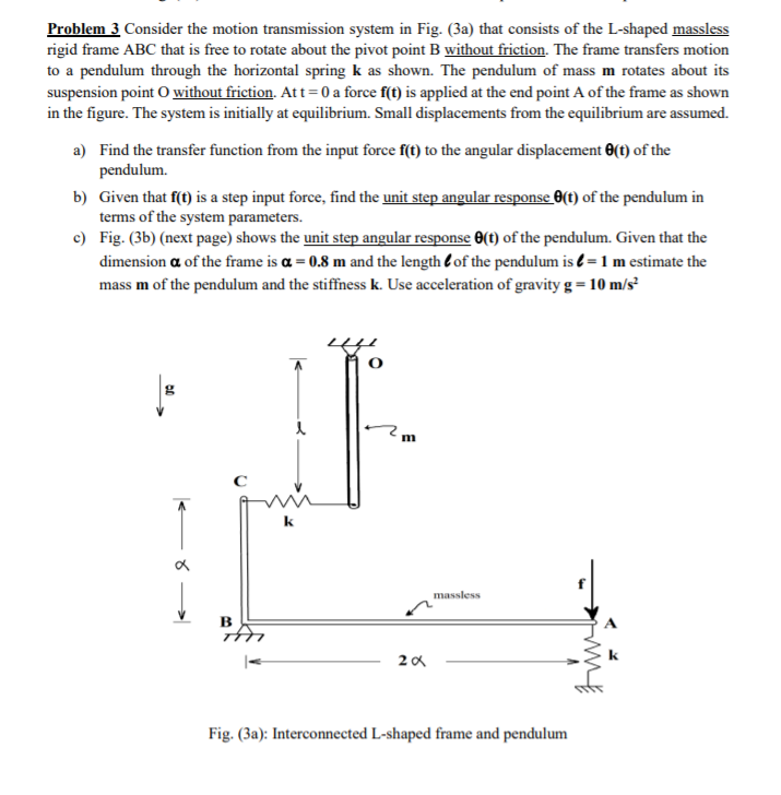 Solved Problem 3 Consider the motion transmission system in | Chegg.com