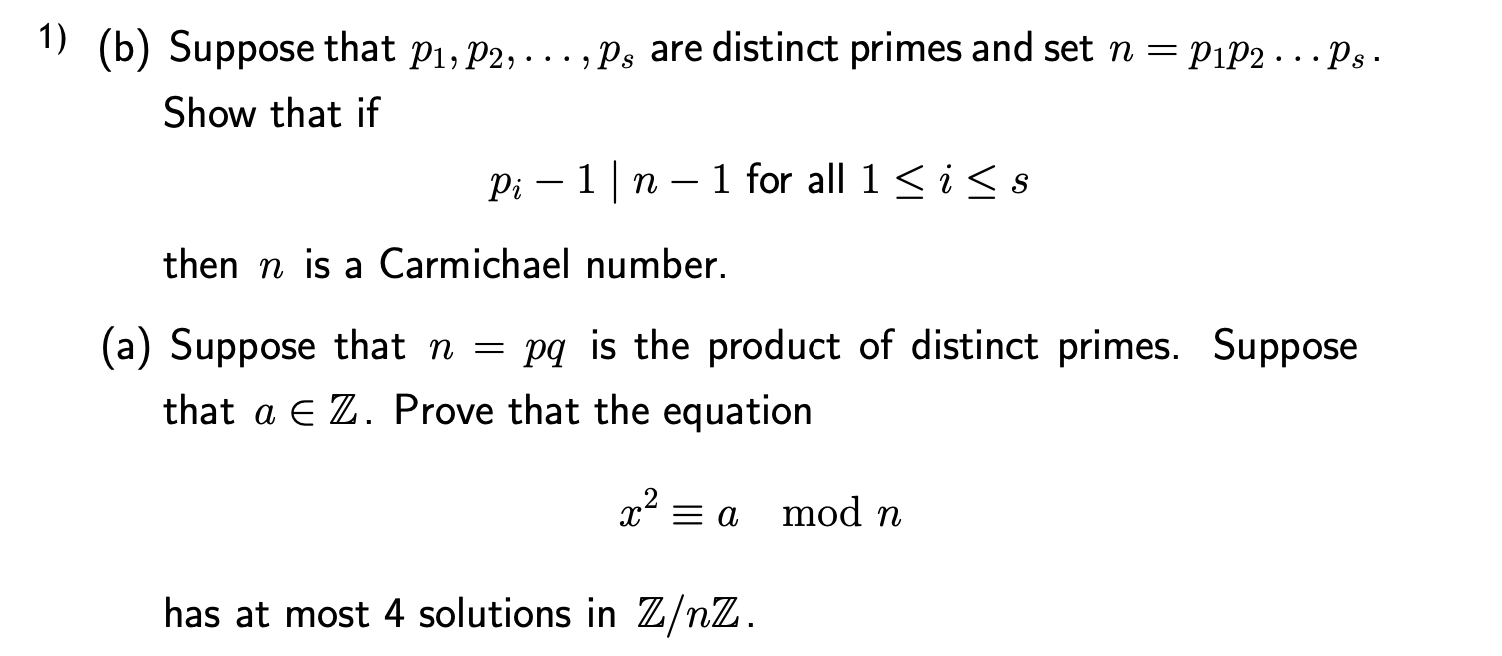 Solved (b) Suppose that p1,p2,…,ps are distinct primes and | Chegg.com