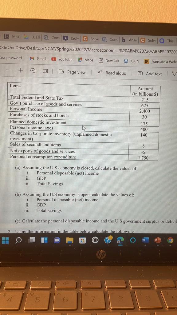Solved E Micr 3. Ef Q. Cons Solv C Solve Cons b Answ C Solve | Chegg.com
