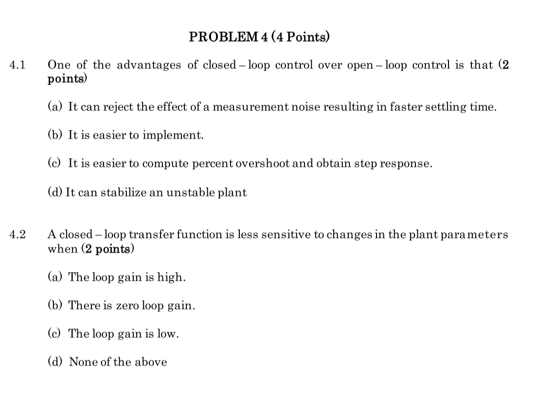 Solved PROBLEM 4 (4 Points) 4.1 One of the advantages of | Chegg.com