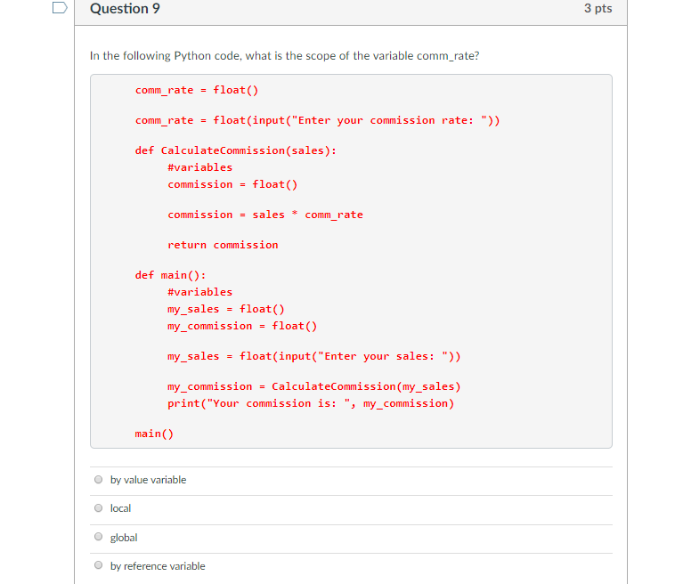 Question 5 3 pts What is wrong with the following | Chegg.com