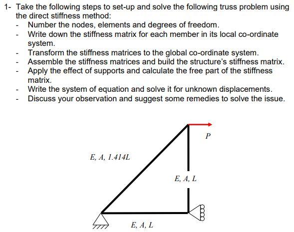Solved 1- Take the following steps to set-up and solve the | Chegg.com