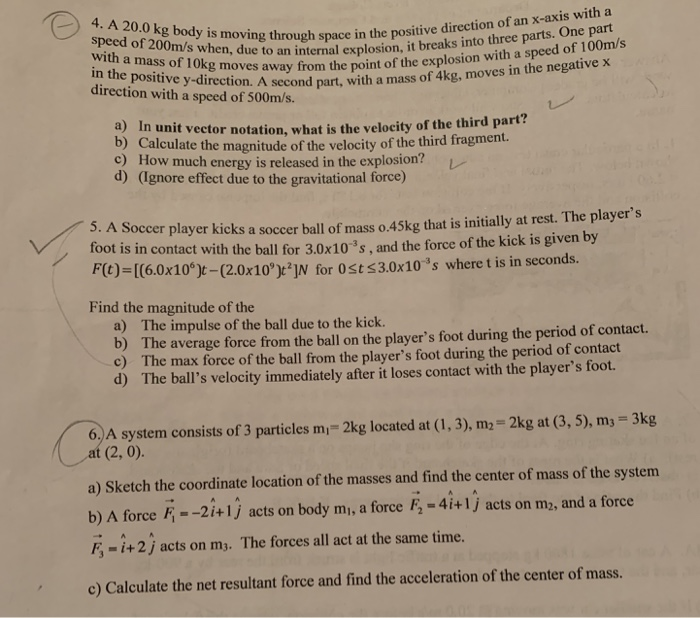 Solved rough space in the positive direction of an x-axis | Chegg.com