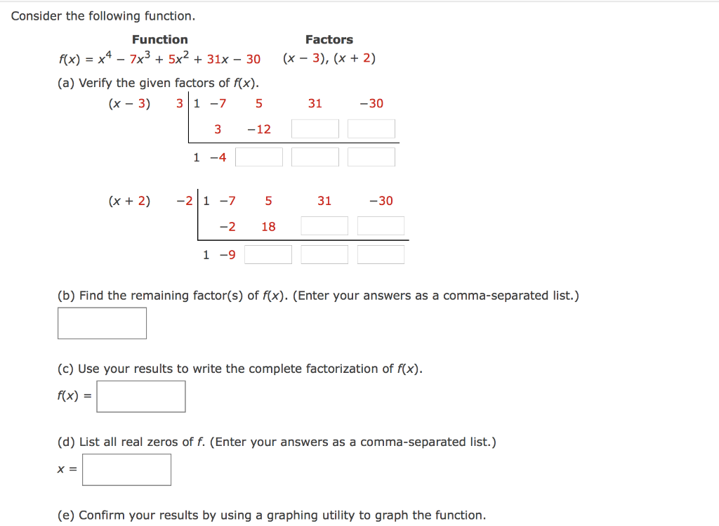 Solved Consider the following function. Function f(x) = x4 – | Chegg.com