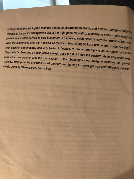 CASE STU DY 1: ASTER GROUP Case study text: Aster | Chegg.com