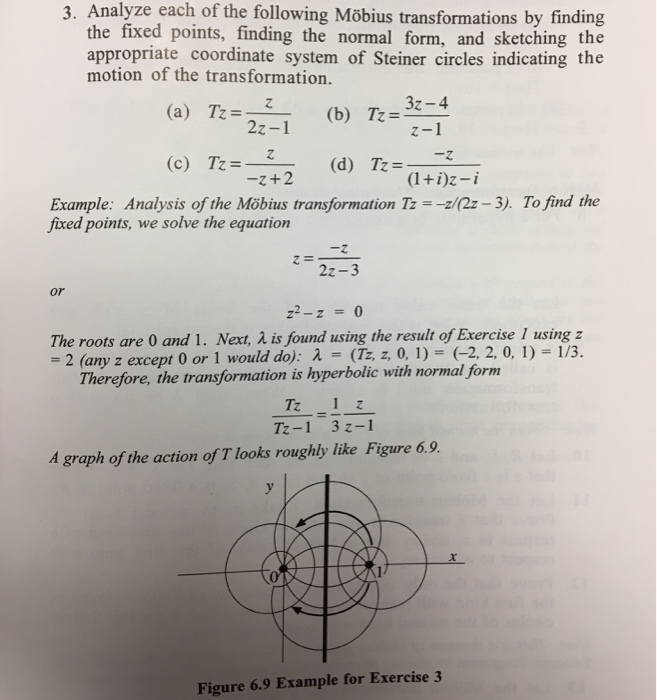 Solved Analyze each of the following Mobius transformations | Chegg.com