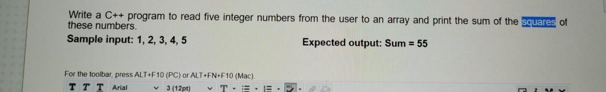 Solved Write a C++ program to read five integer numbers from | Chegg.com