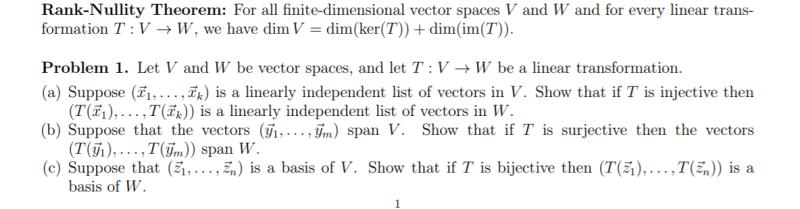 Solved Rank-Nullity Theorem: For all finite-dimensional | Chegg.com