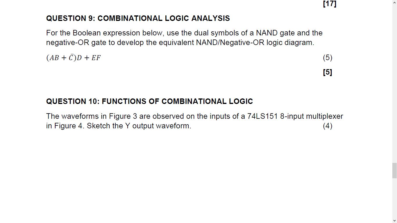 Solved [17] QUESTION 9: COMBINATIONAL LOGIC ANALYSIS For the | Chegg.com