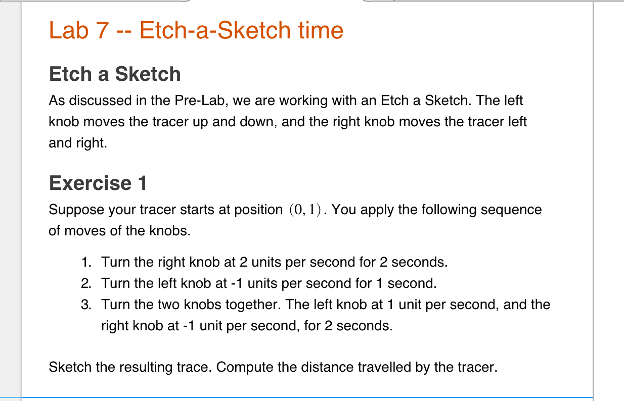 Lab 7 -- Etch-a-Sketch time Etch a Sketch As | Chegg.com