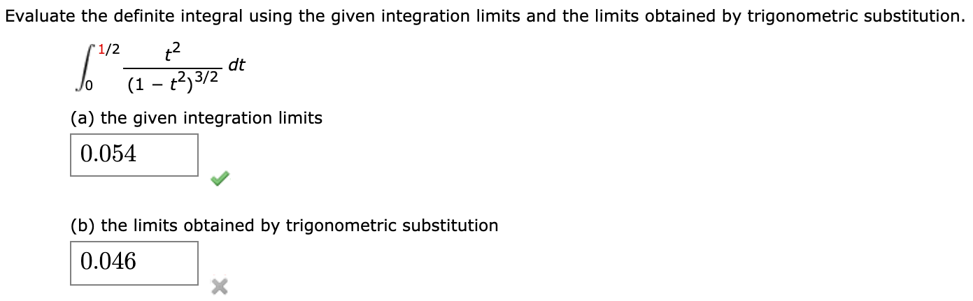 Solved Evaluate the definite integral using the given | Chegg.com
